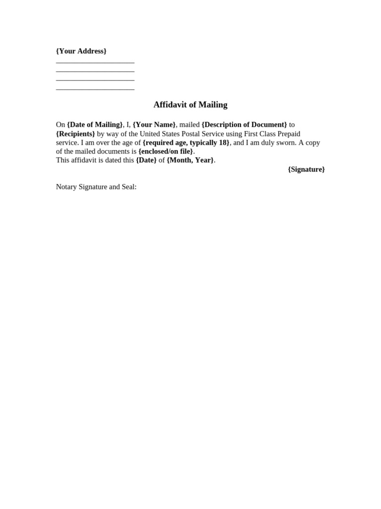 Affidavit of Mailing | PDF