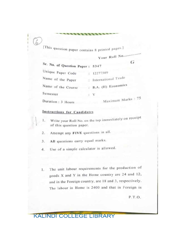Eco H 2024 Intl Trade | PDF