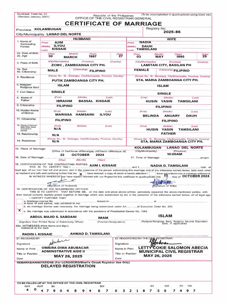 Certificate of Marriage | PDF | Affidavit | Marriage