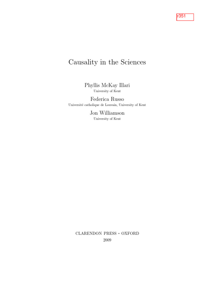 Causality in The Sciences | PDF | Causality | Confounding