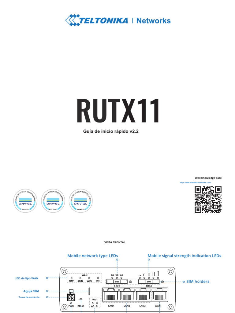RUTX11 GuiaRapida | PDF | Wifi | Enrutador (Computación)