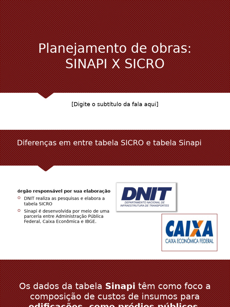 Sinapi X Sicro | PDF