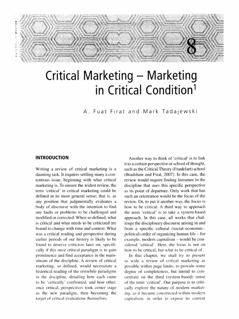 Exploring Critical Marketing Paradigms | PDF | Paradigm | Consumerism