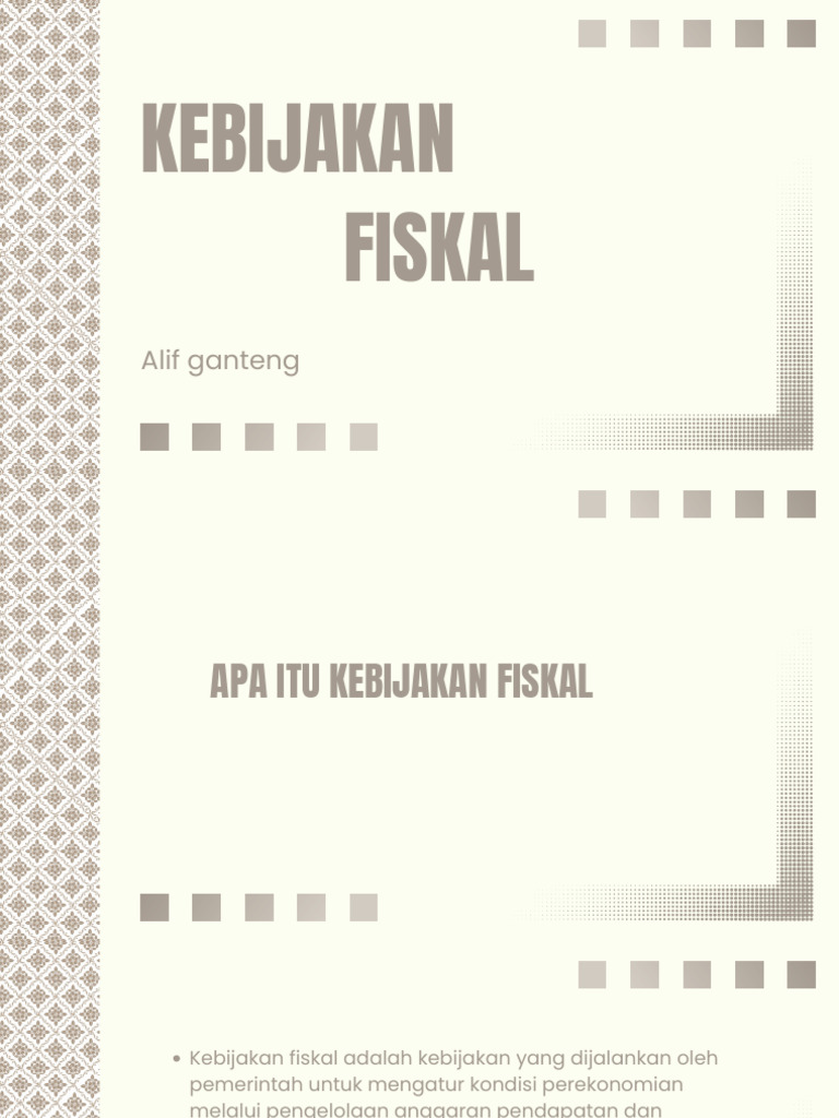 Pengertian Kebijakan Fiskal | PDF