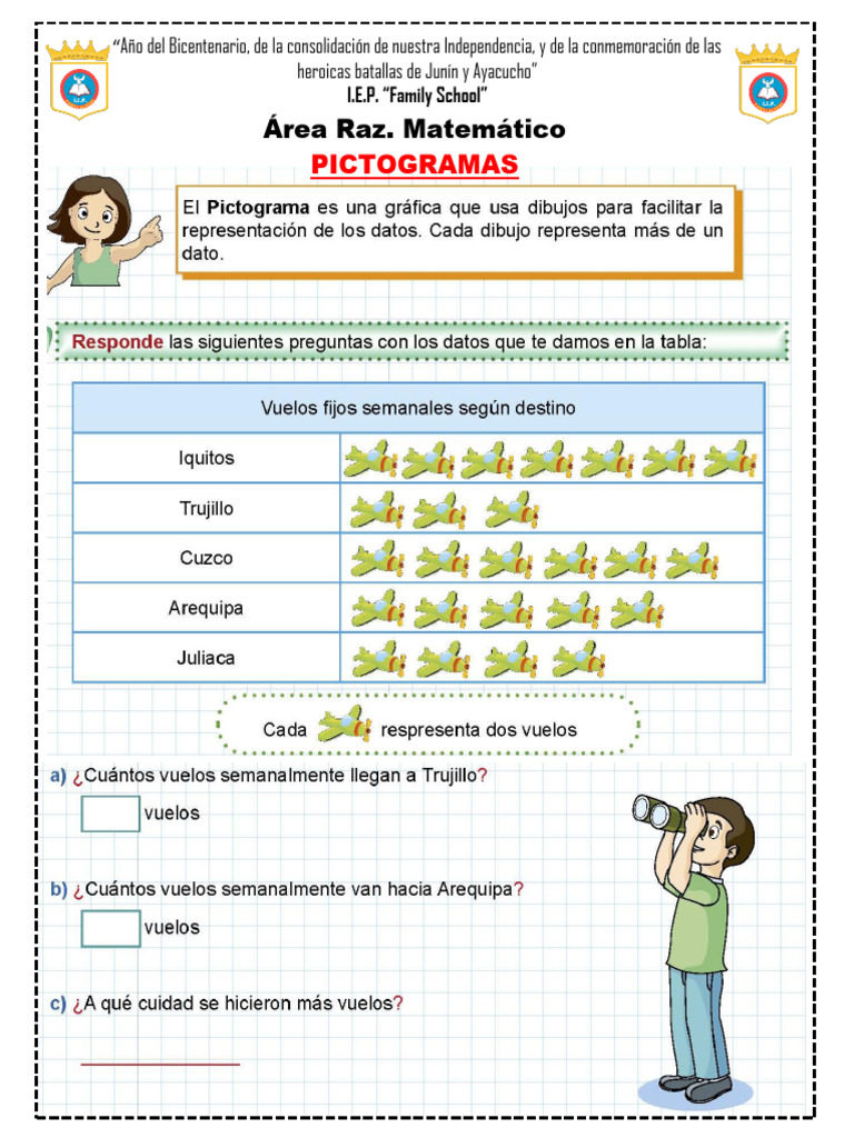 Actividades de Pictogramas para Matemáticas | PDF