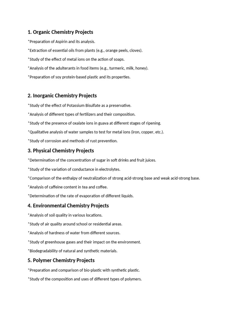 Class 12 Chemistry Project Ideas 2025-26 | PDF | Plastic | Drink