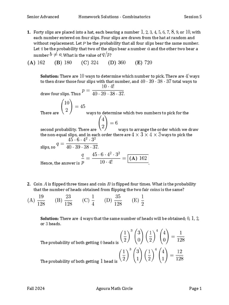 Fall2024 SeniorAdvanced Session5 Homework Solutions | PDF | Stairs ...