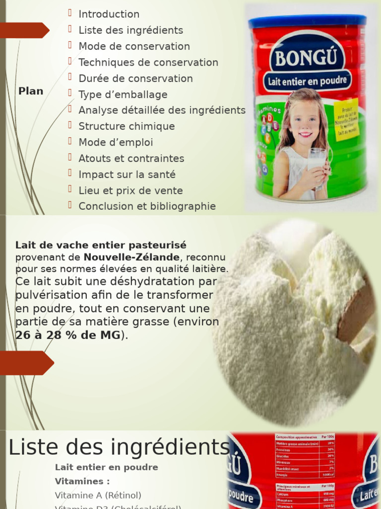 Lait en Poudre Entier | PDF | Lait | Vitamine