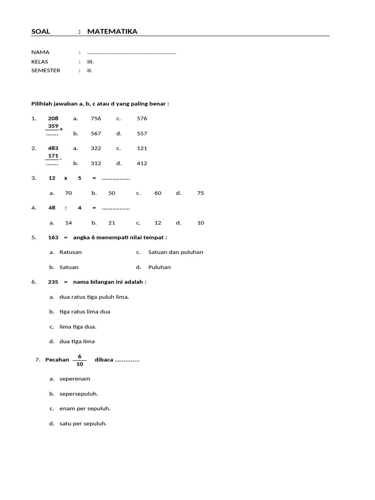 Soal Matematika | PDF