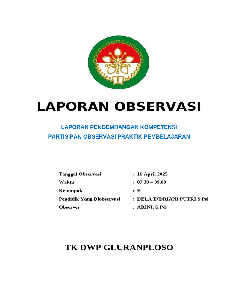 Observasi Pembelajaran Dela Indriani | PDF