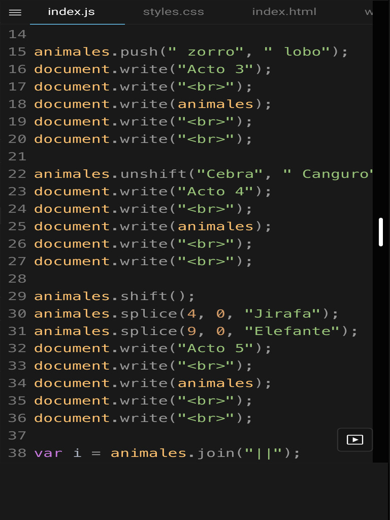 ANIMALES ARUKAY - CodeSandbox | PDF