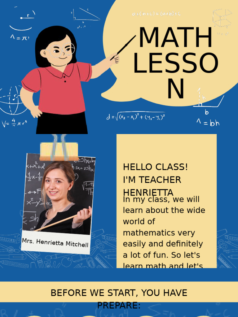 Blue and Cream Modern Minimalist Math Class Presentation | PDF