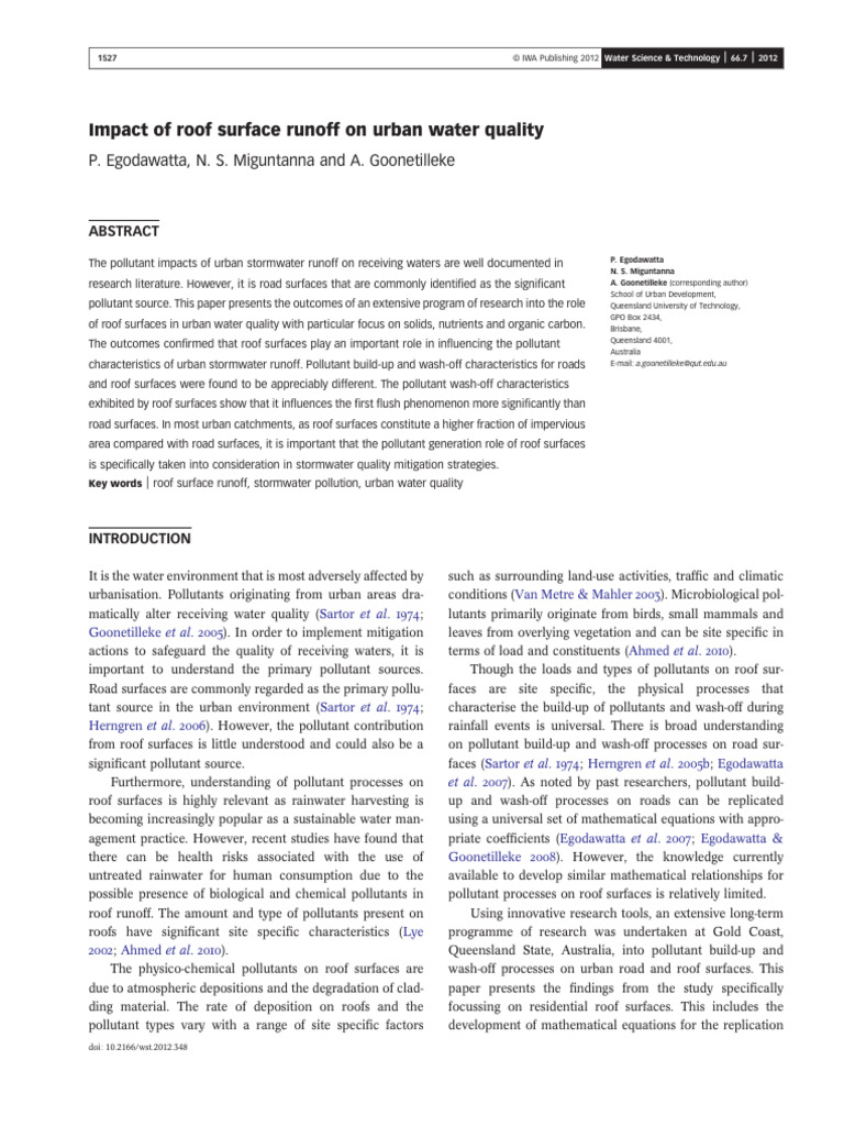 Impact of Roof Surface Runoff | PDF | Principal Component Analysis | Surface Runoff