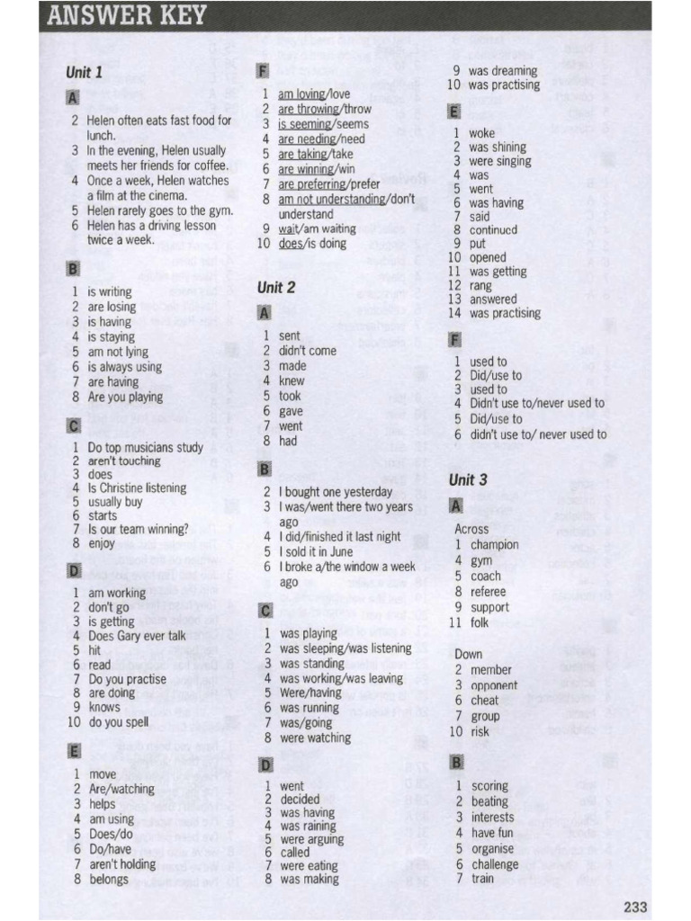 Answer Key b1 | PDF