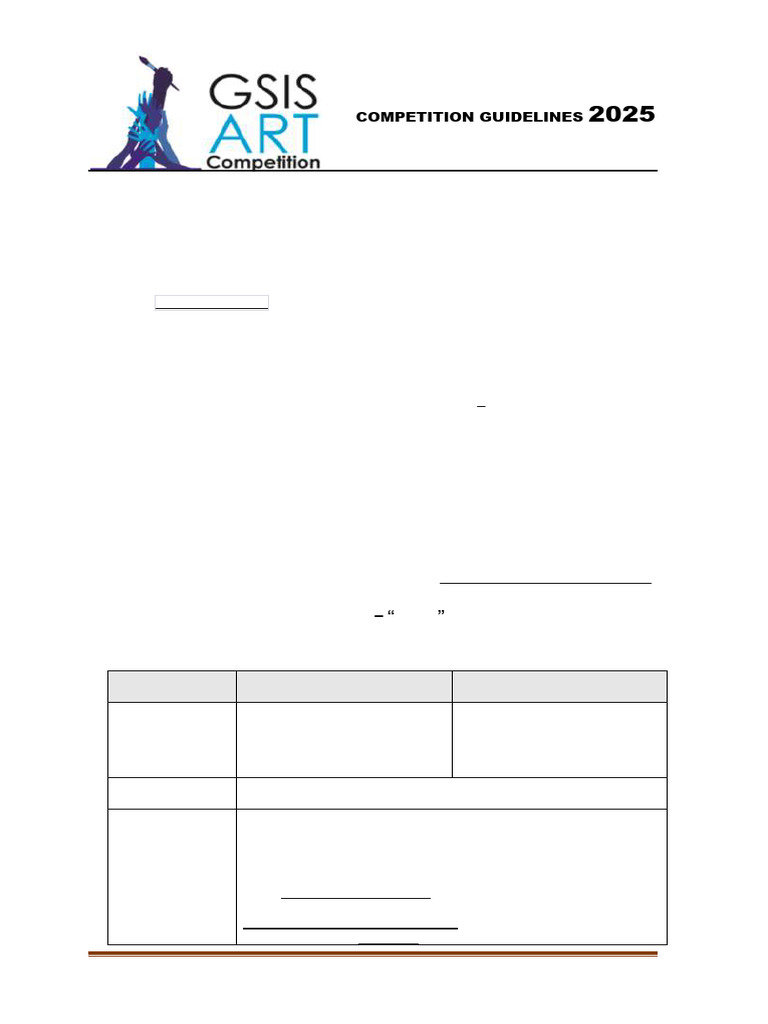 GSIS Art Competition 2025 Details | PDF | Metro Manila | Watercolor ...