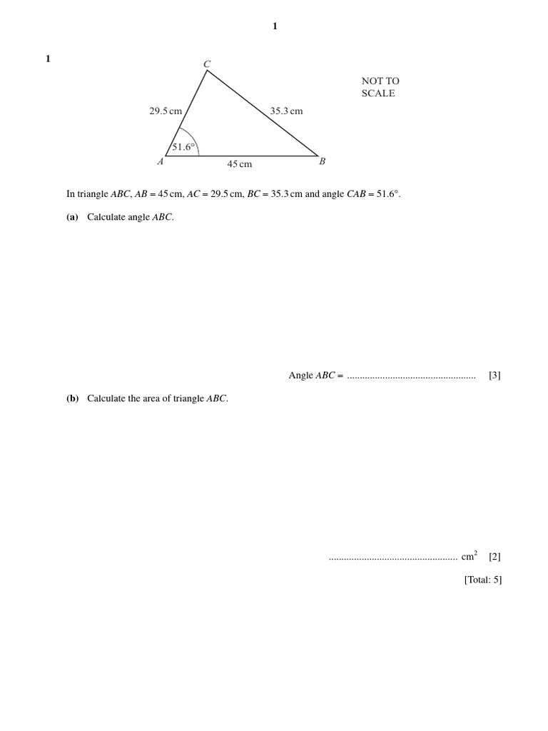 QP - Non-Right Angled Triangles | PDF | Triangle | Angle