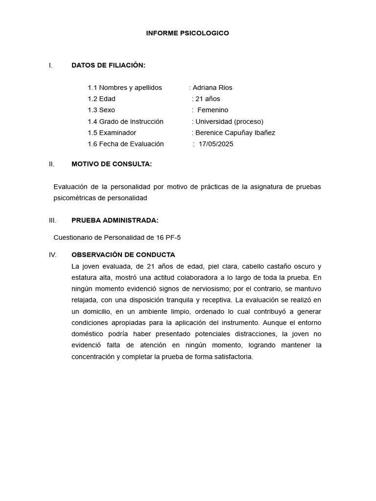 Modelo de Informe Epq R.docx-4 | PDF | Terapia de conducta cognitiva ...