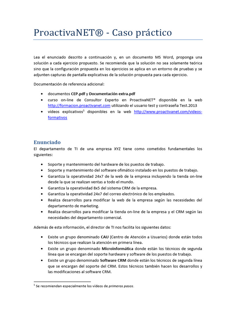 Caso Práctico | PDF | Itil | Software