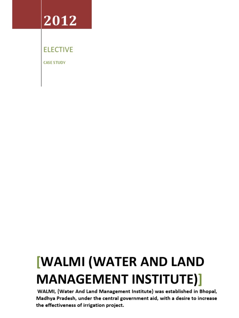 WALMI | PDF | Water | Building Engineering