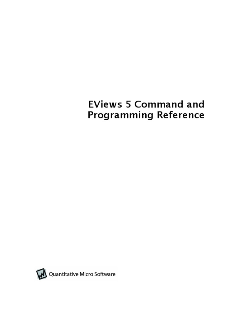 EViews 5 Command Ref | PDF