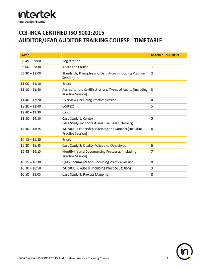 ISO 9001:2015 Auditor Training Course | PDF | Audit