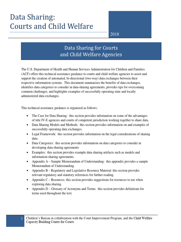Data Sharing Courts and Child Welfare | PDF | Information | Child ...