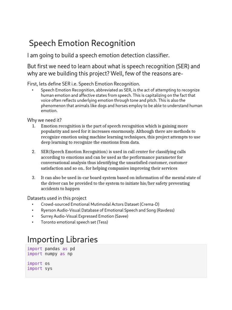 Speech Emotion Recognition | PDF | Spectral Density | Sampling (Signal Processing)