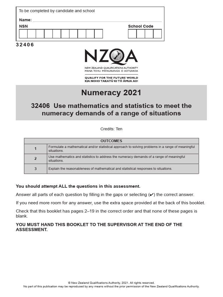 2021 Numeracy 32406-Exm-2021 | PDF | Banks | Debits And Credits