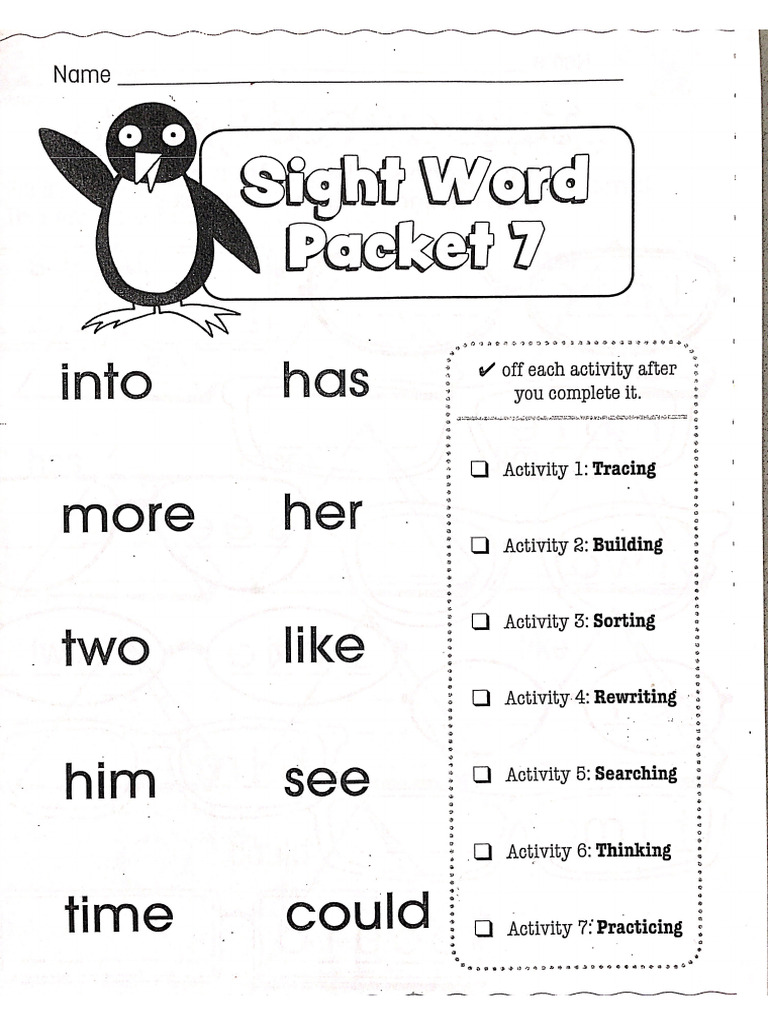 Sight Word Packet 7 | PDF