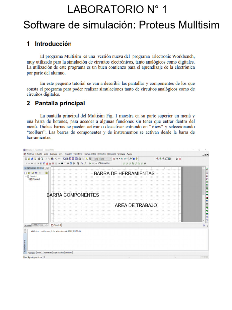 Laboratorio 1 Multisim | PDF | Amplitud | voltaje