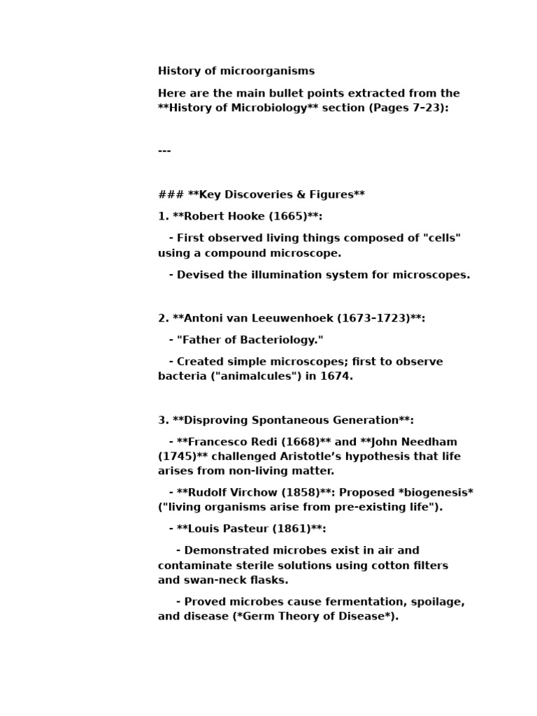 Document (6) History of Micro | PDF | Microbiology | Microorganism
