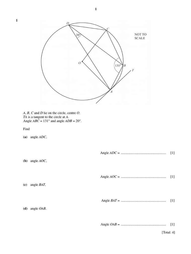 QP - Calculate Angles Using Geometrical Properties - E | PDF | Circle ...