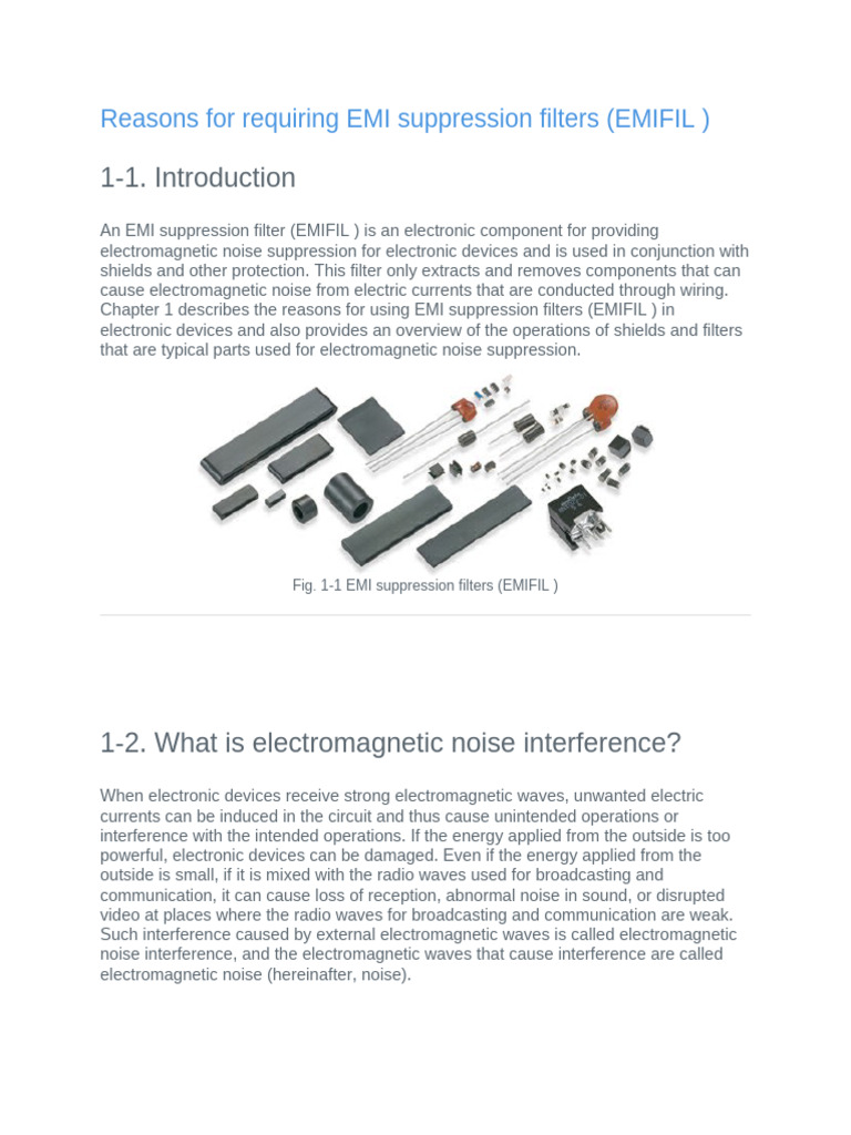 Importance of EMI Suppression Filters | PDF | Electromagnetic ...
