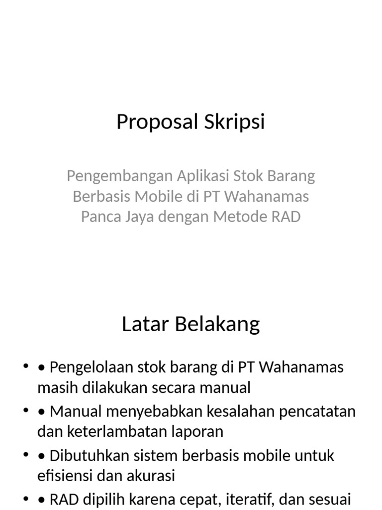 Proposal Skripsi RAD Inventory | PDF