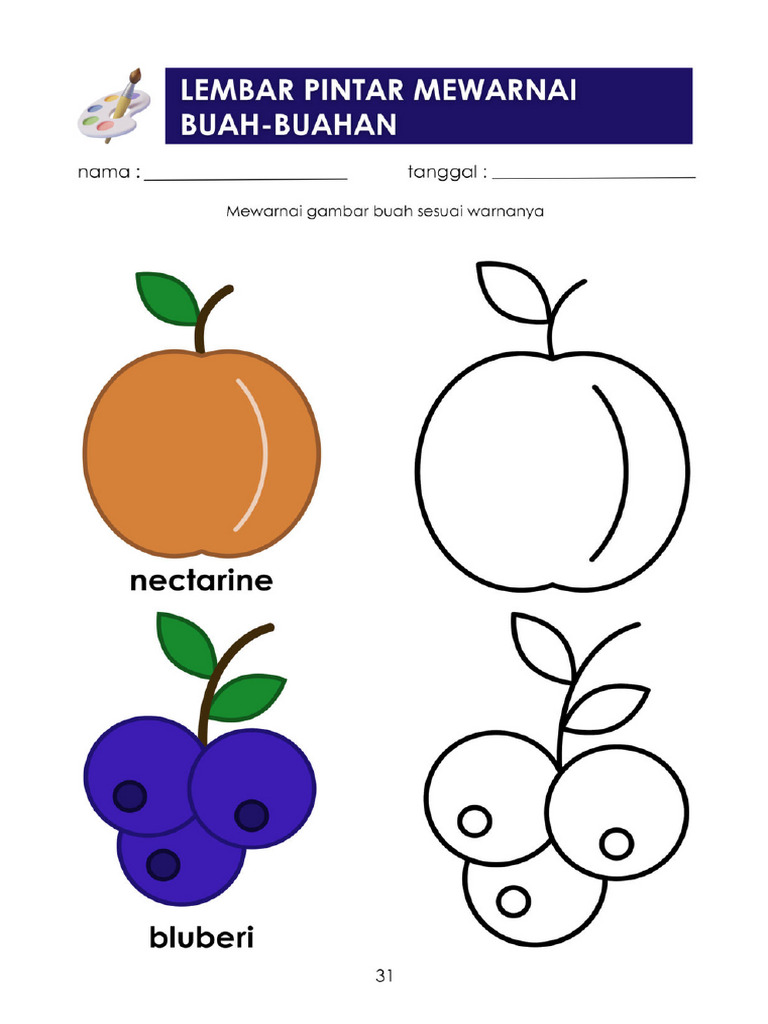 Coloring Fruits & Vegetables | PDF