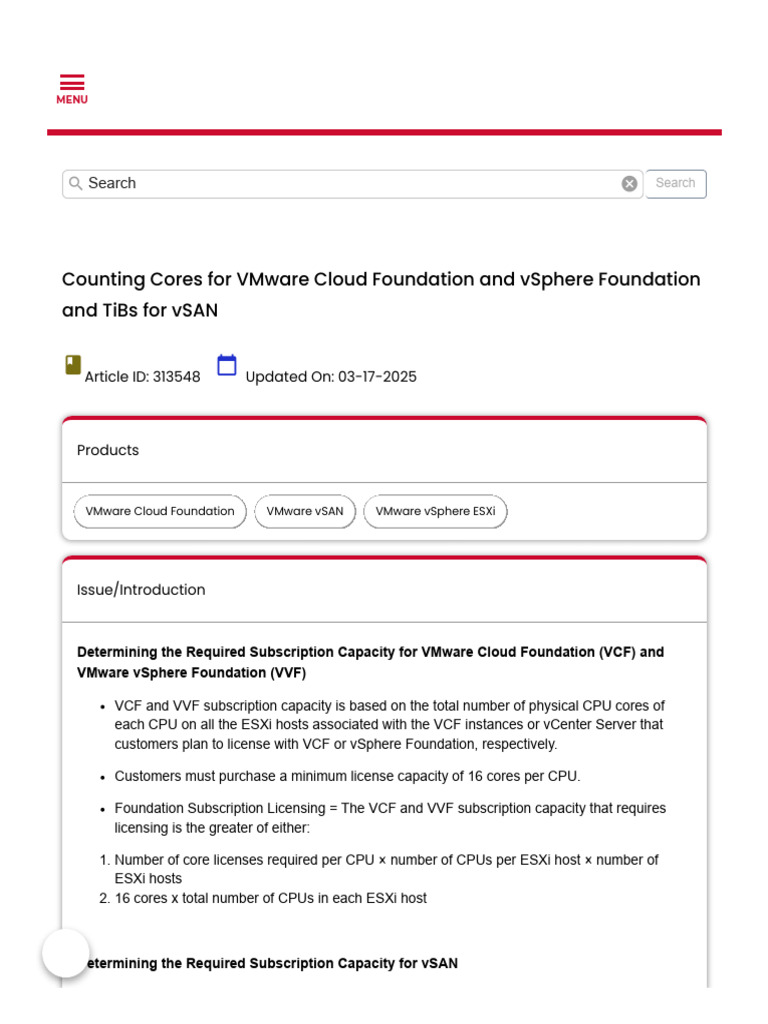 Counting Cores For VCF and TiBs For vSAN | PDF | Central Processing ...