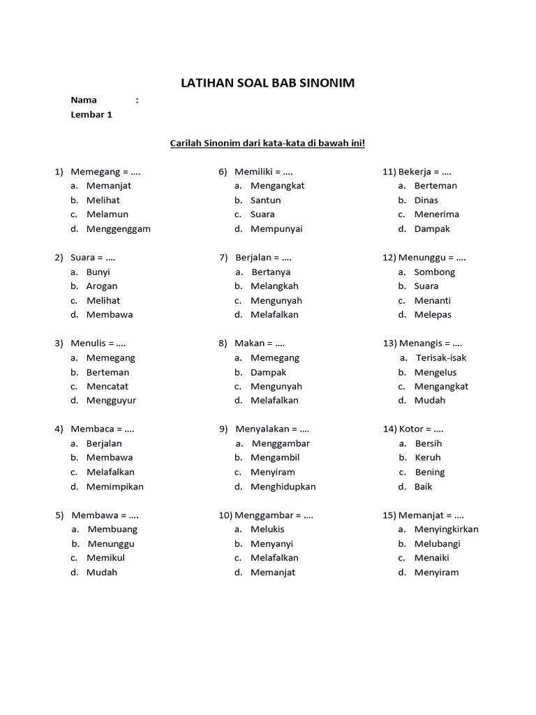 SINONIM_SOAL | PDF