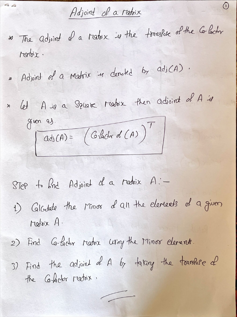 Adjoint of A Matrix | PDF