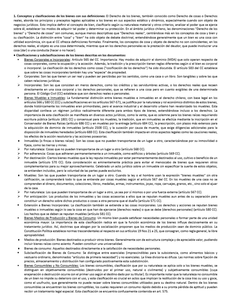 Sol1 BNS Resumen para Prueba | PDF | Propiedad | Posesión (Ley)