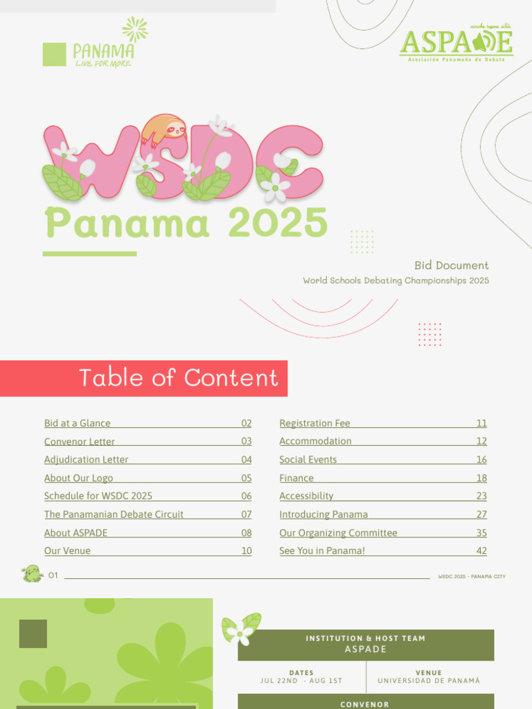 WSDC 2025 Bid: Panama's Invitation | PDF
