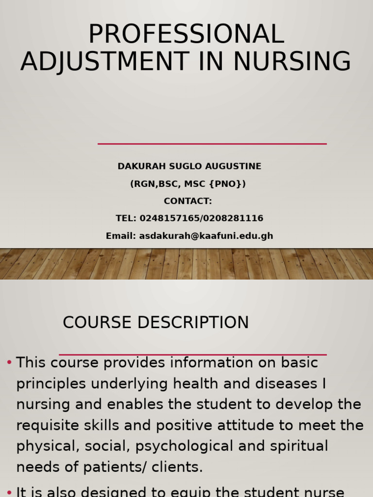 Nursing Professional Adjustment Course | PDF