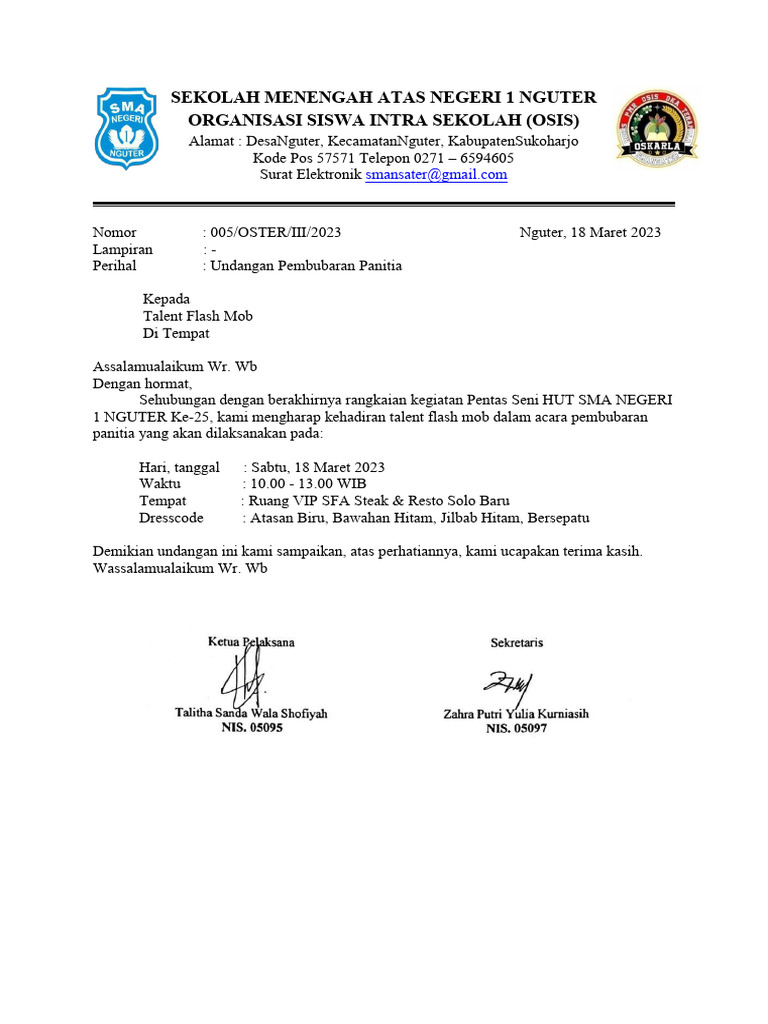 Surat Undangan Flash Mob | PDF