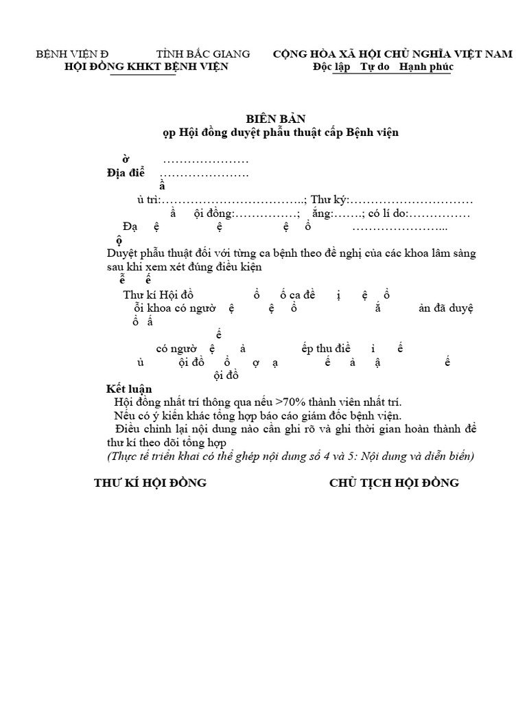 BM - KHTH.07.02 Bien Ban Hop Hoi Dong Duyet PT Cap BV | PDF
