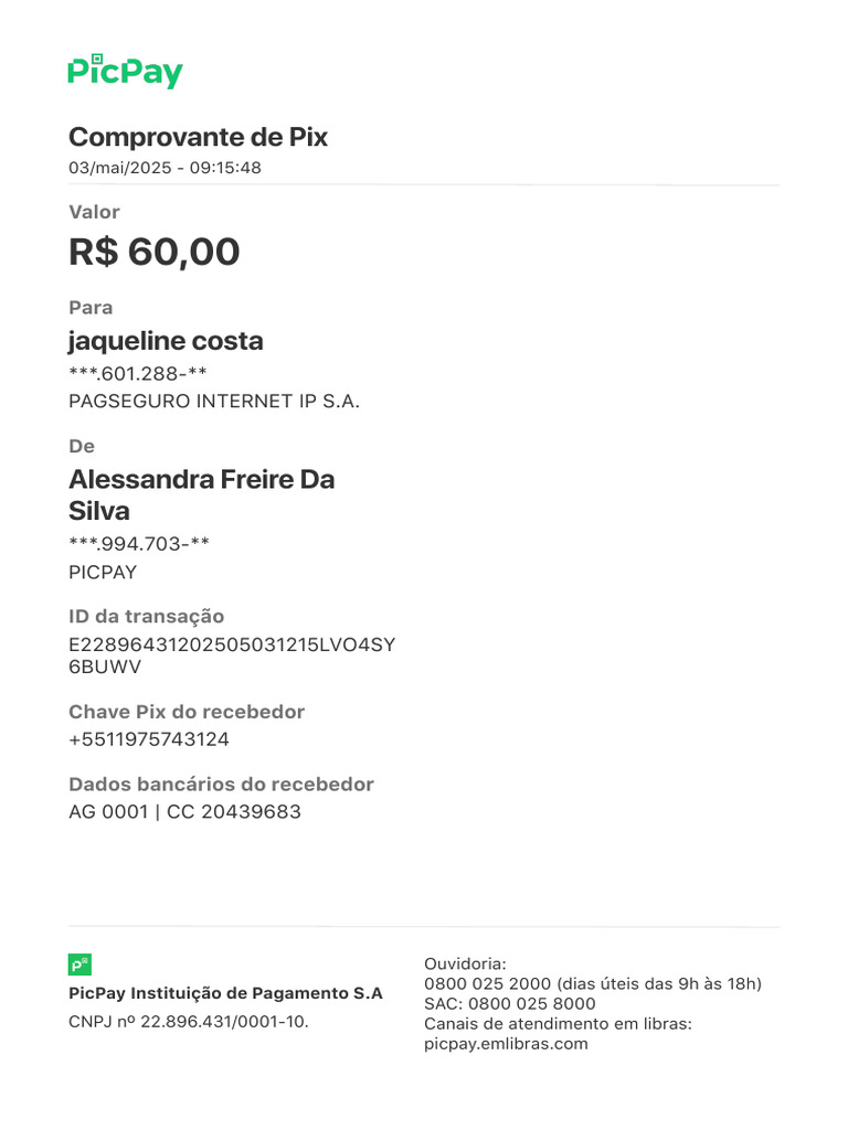 Comprovante - Picpay - Pix - 03 05 2025 09 15 56 | PDF