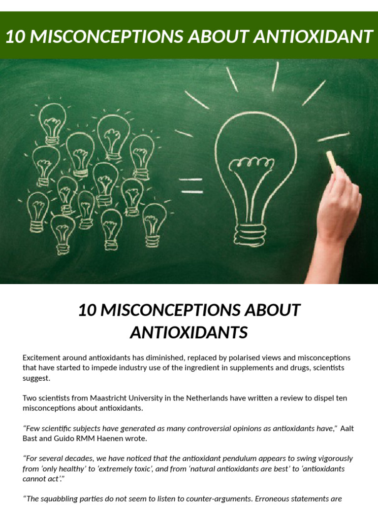 10 Misconceptions About Antioxidant | PDF | Antioxidant | Chemical Substances