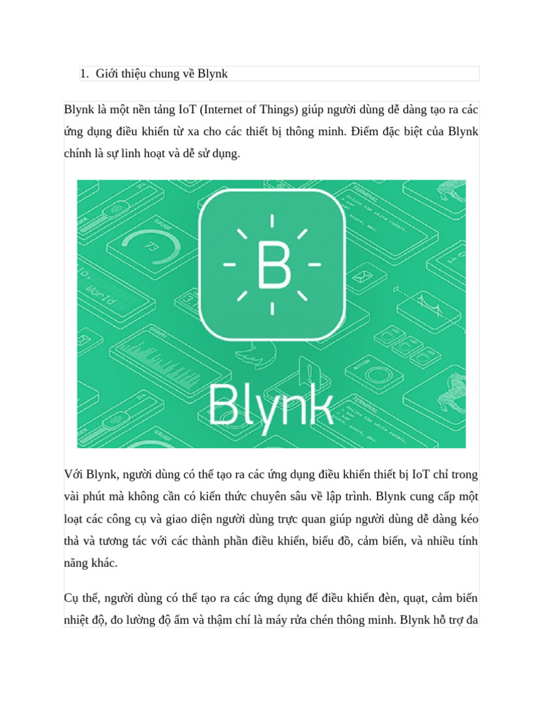 Giới Thiệu Chung Về Blynk | PDF