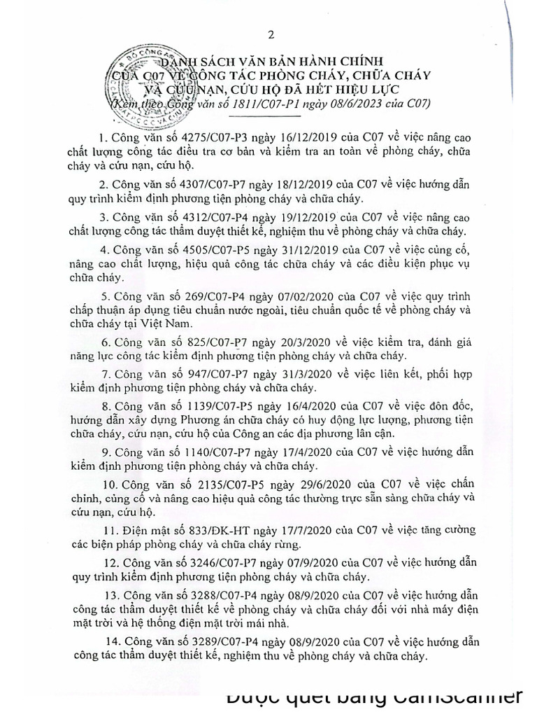 CÔNG VĂN 1811 BÃI BỎ 1 SỐ NỘI DUNG PCCC | PDF