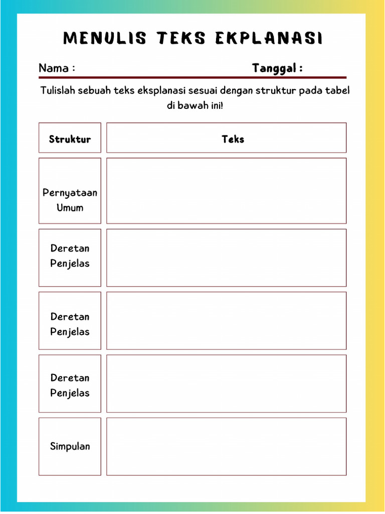 LKPD Menulis teks eksplanasi | PDF