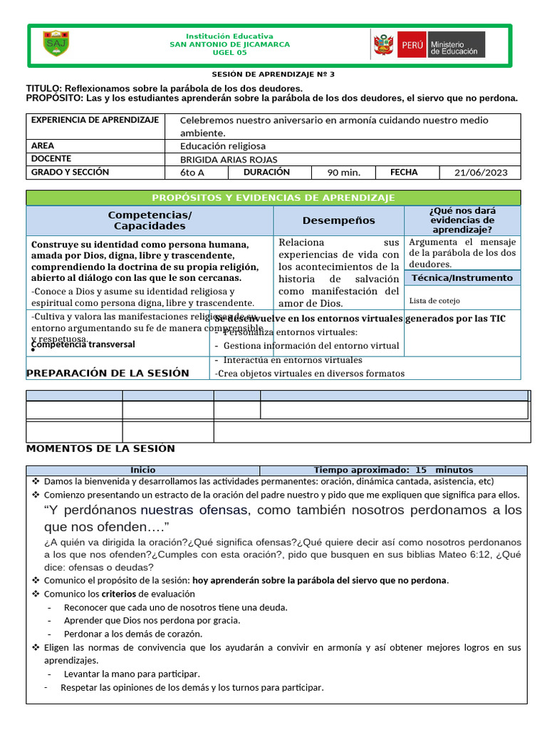 S.3 Reflexionamos Sobre La Parábolade Los Dos Deudores | PDF | Perdón ...