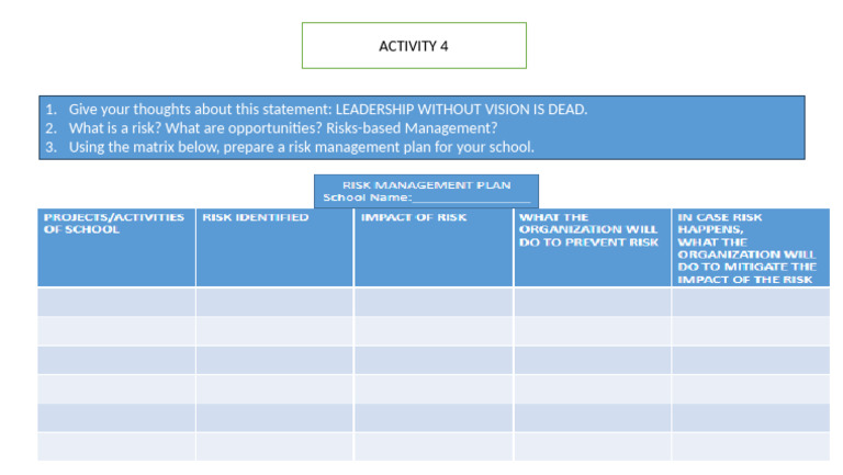 Activity 3 Risk MGT Plan | PDF